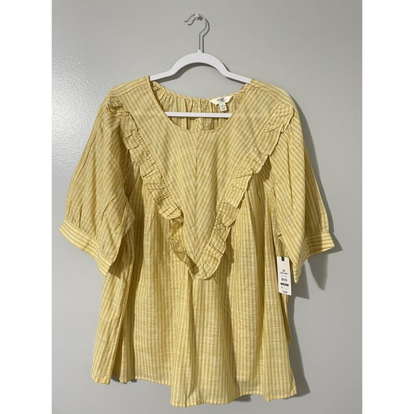 Terra And Sky Tops Terra Sky Womens Plus Size Short Sleeve Ruffle